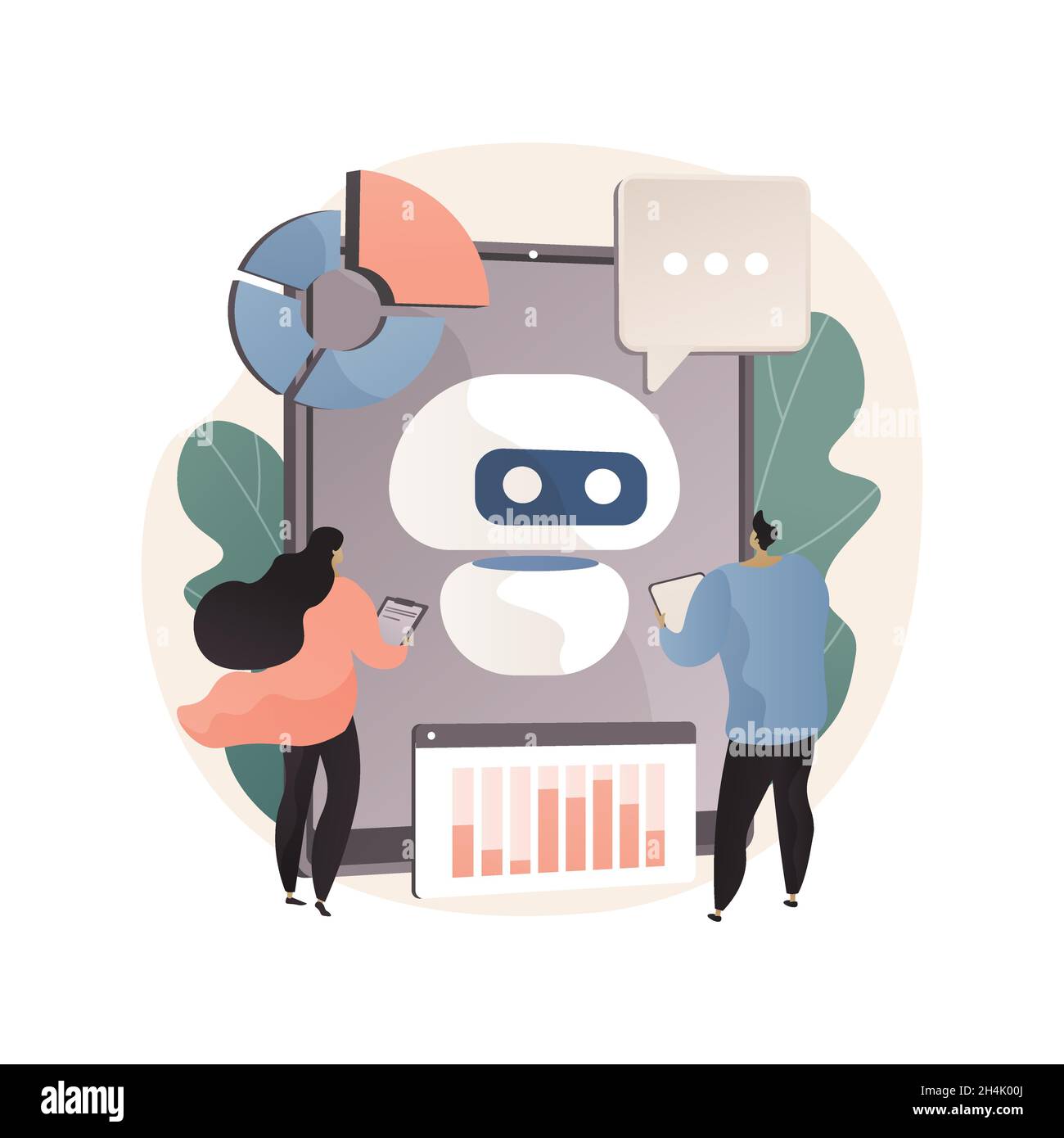 Chatbot development platform abstract concept vector illustration Stock ...