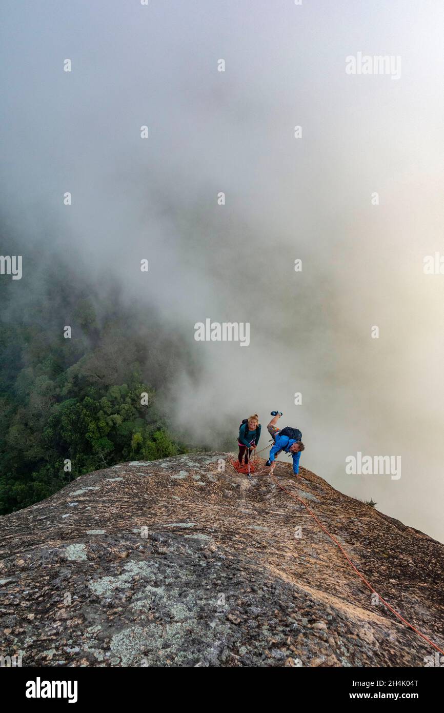 Brazil, Rio de Janeiro, climbing on the Sugar Loaf, way of the Italians ...