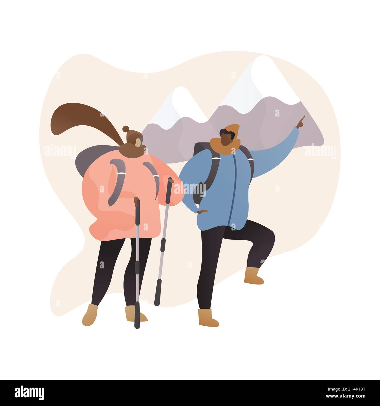 Winter hiking abstract concept vector illustration Stock Vector Image ...
