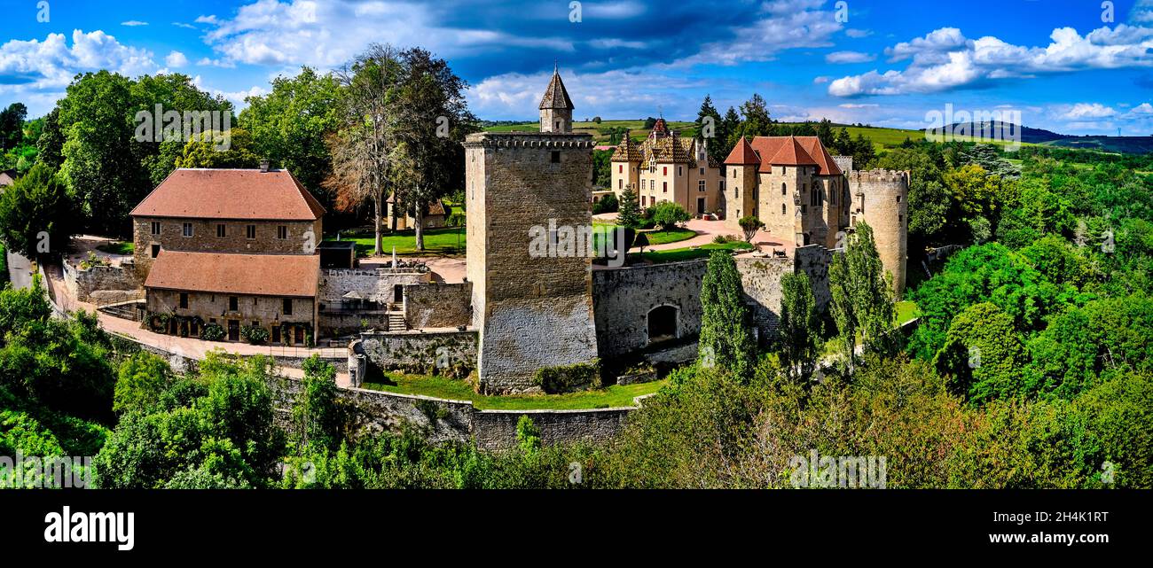 France, Saone et Loire, Chateau de Couches castle Stock Photo - Alamy