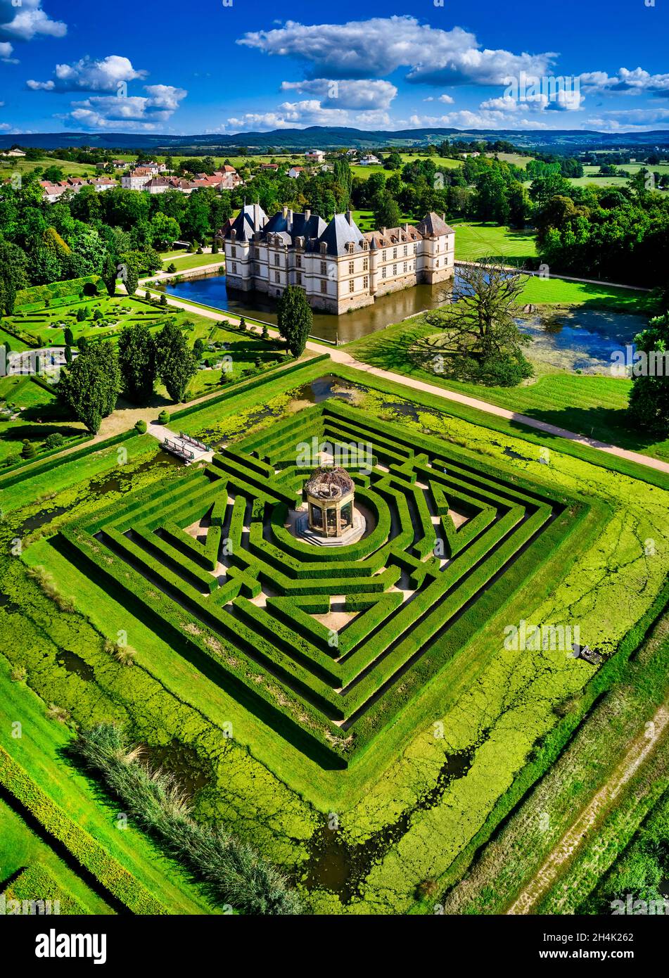 France, Saone et Loire, Chateau de Cormatin, castle garden Stock Photo ...