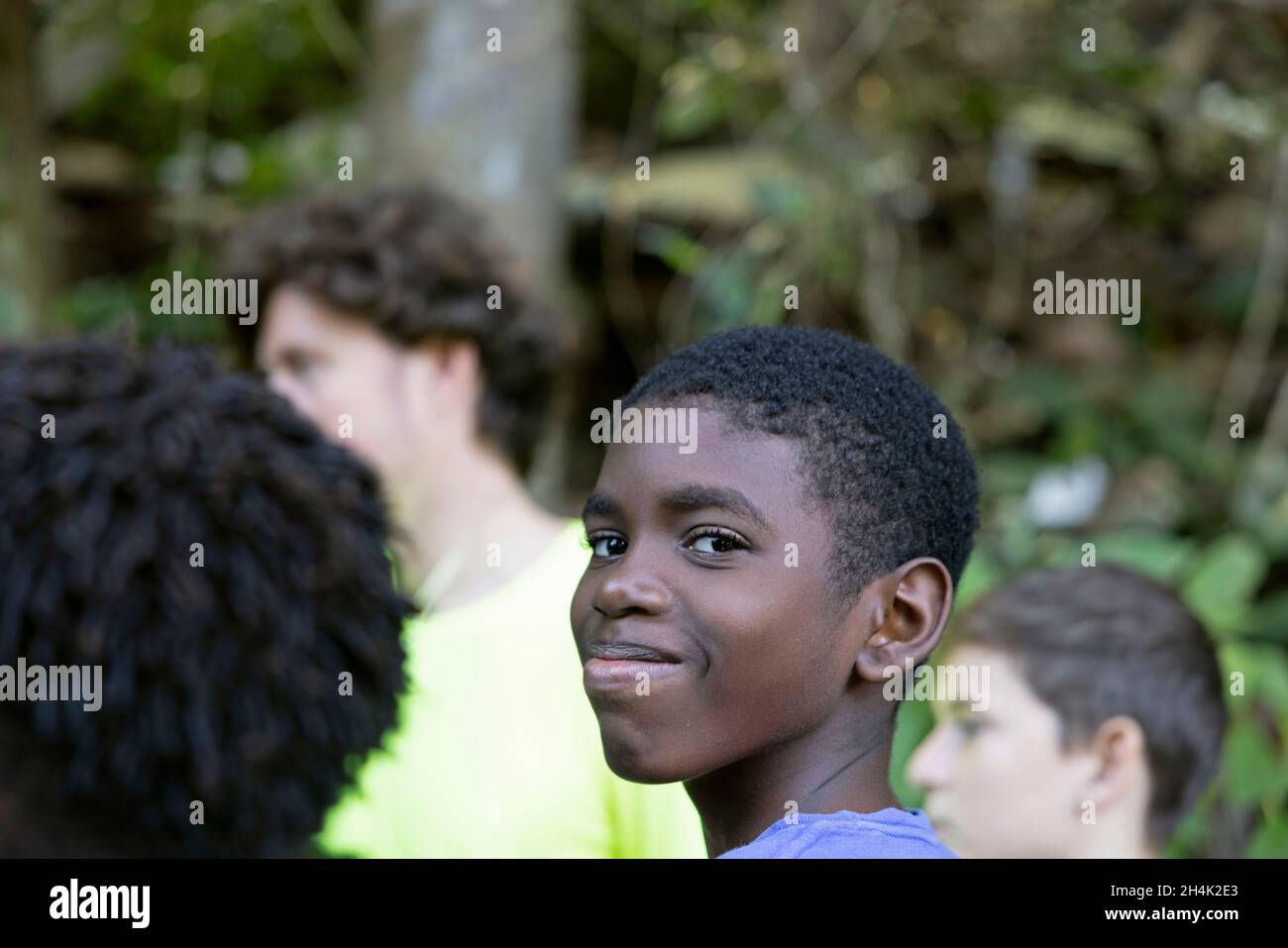 Brazil, Rio de Janeiro, Favela Babilona, ??portrait of a favela child ...