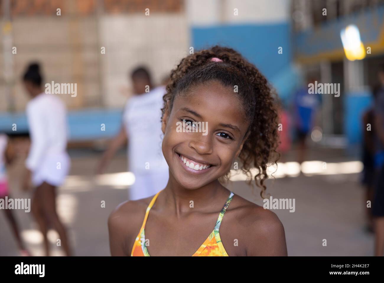 Brazil, Rio de Janeiro, Favela Babilona, ??portrait of a favela child ...