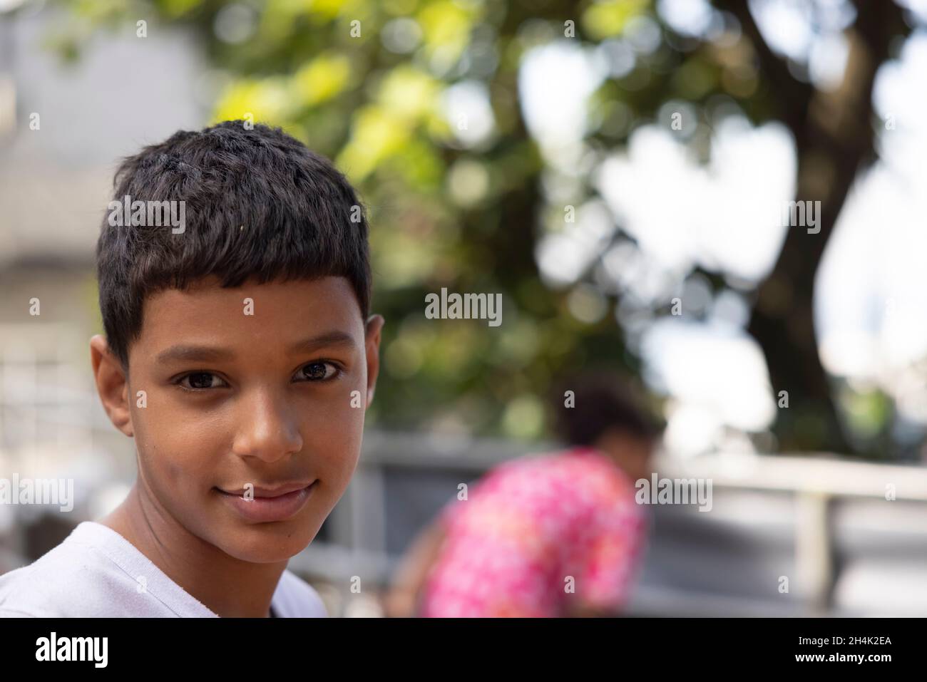 Brazil, Rio de Janeiro, Favela Babilona, ??portrait of a favela child ...
