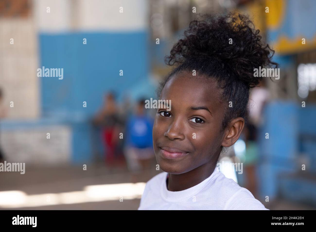 Brazil, Rio de Janeiro, Favela Babilona, ??portrait of a favela child ...