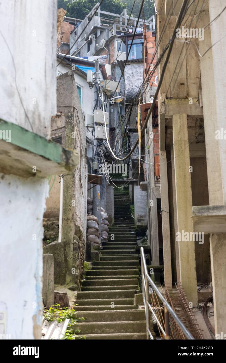 Brazil, Rio de Janeiro, Favela Babilona, ??countless stairs climb the ...