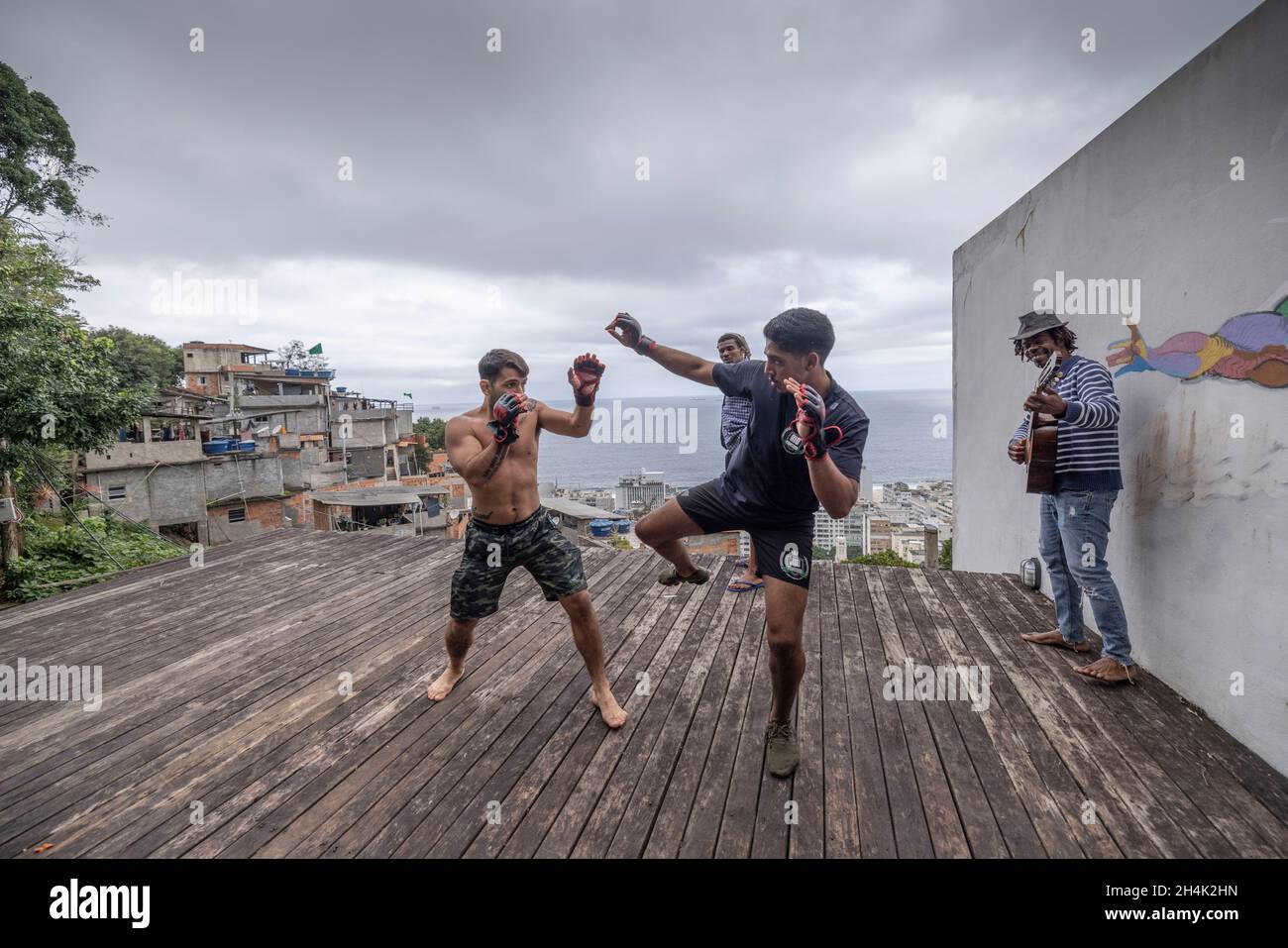 Brazil, Rio de Janeiro, Favela Babilona, ??scene of life in the favela ...