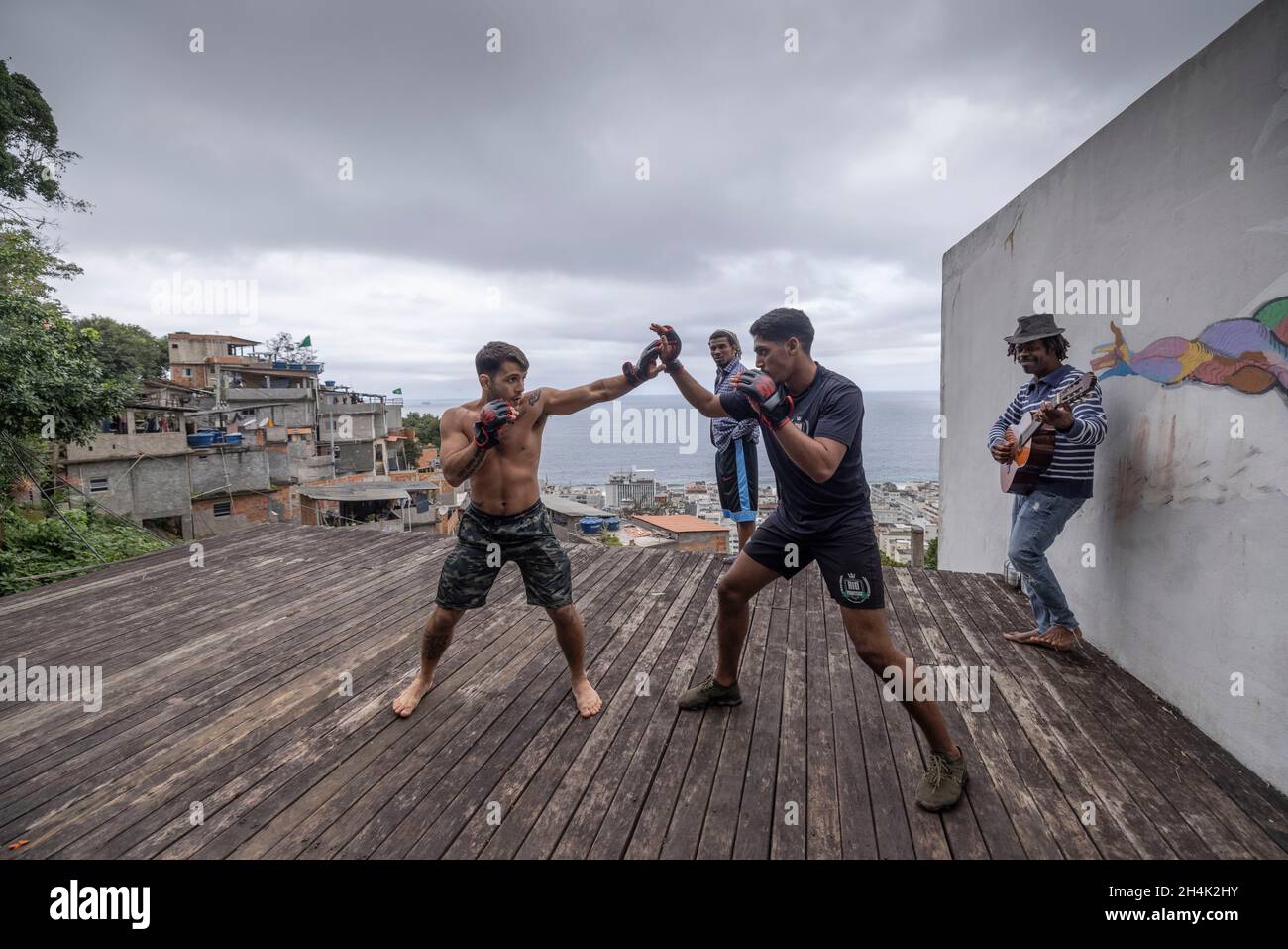 Brazil, Rio de Janeiro, Favela Babilona, ??scene of life in the favela ...