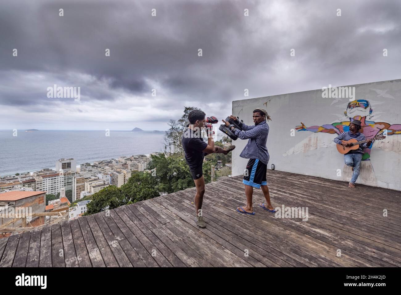 Brazil, Rio de Janeiro, Favela Babilona, ??scene of life in the favela ...