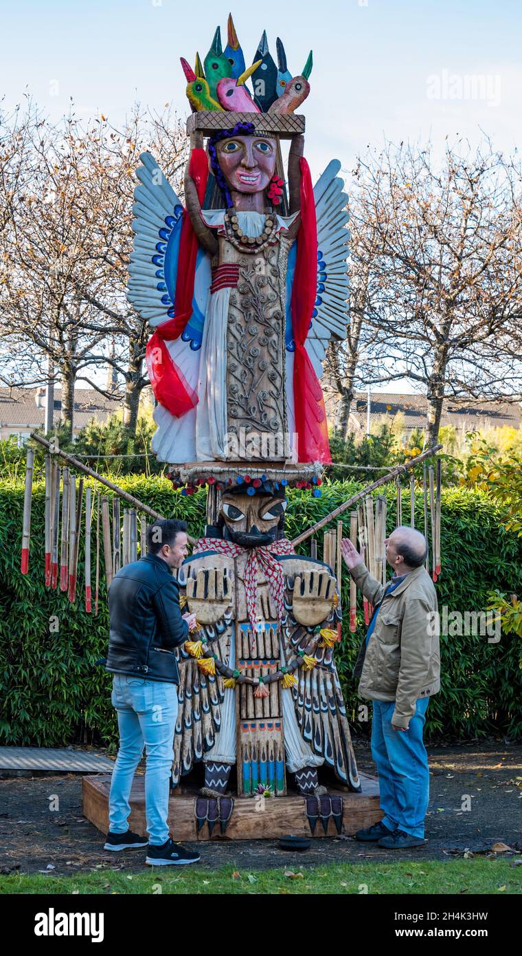 Hidden Garden, Glasgow, Scotland, UK, 03 November 2021. Totem Latamat ...