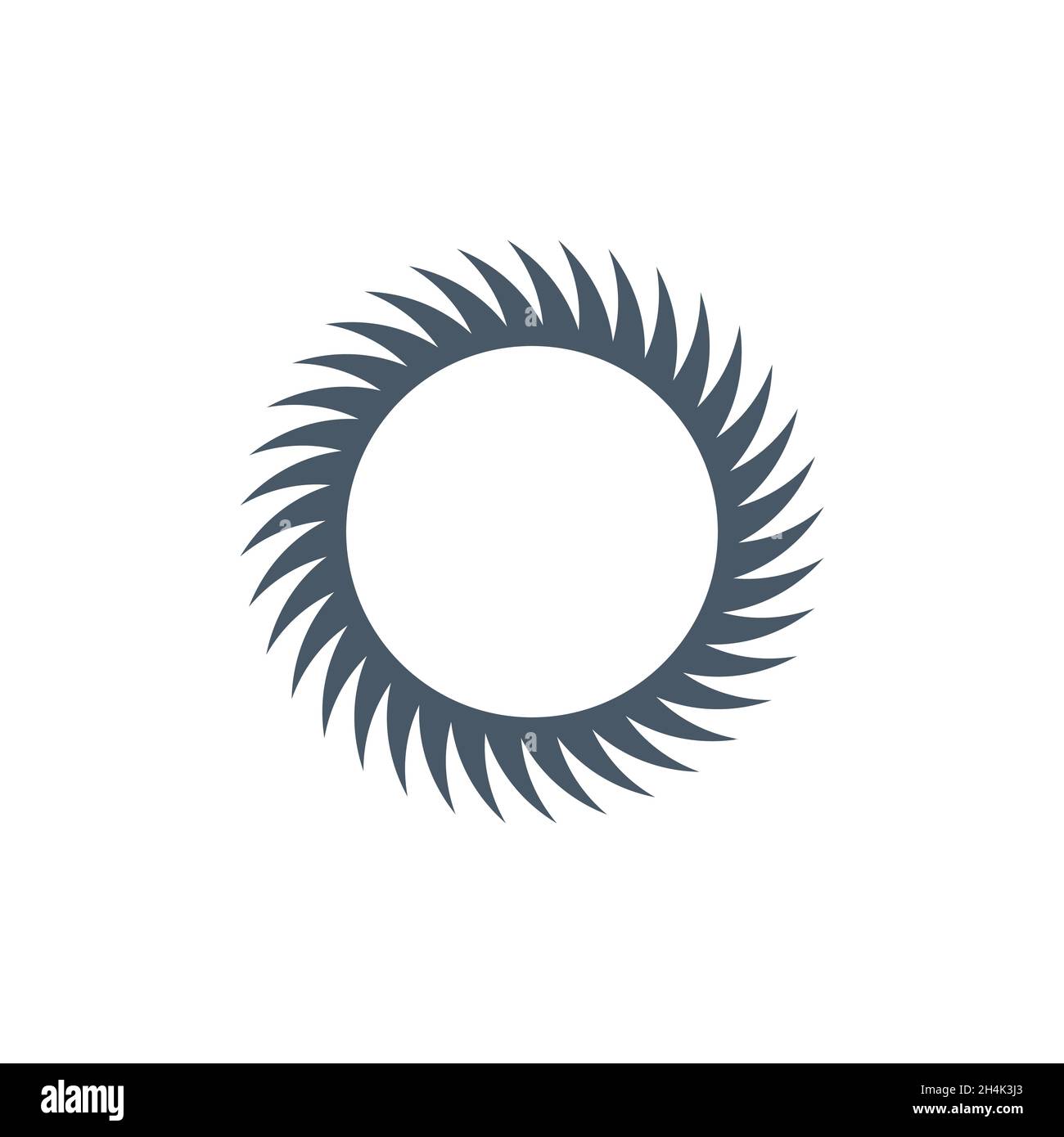 Abstract circular sun tattoo, sharp rays. Stock vector illustration ...