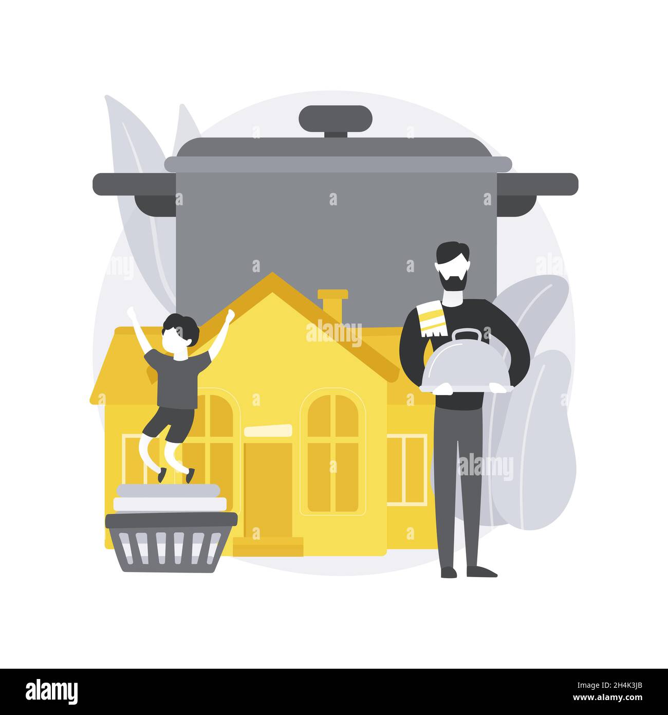 Stay-at-home dads abstract concept vector illustration Stock Vector ...
