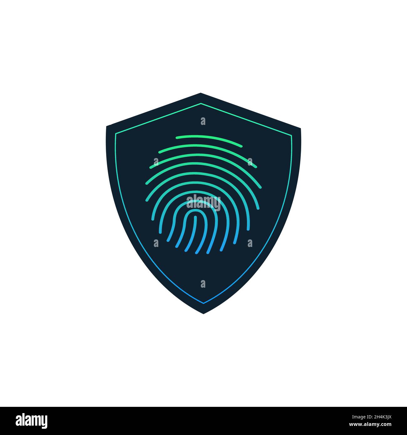 Finger Print Security Shield Logo Design Element. Stock vector ...