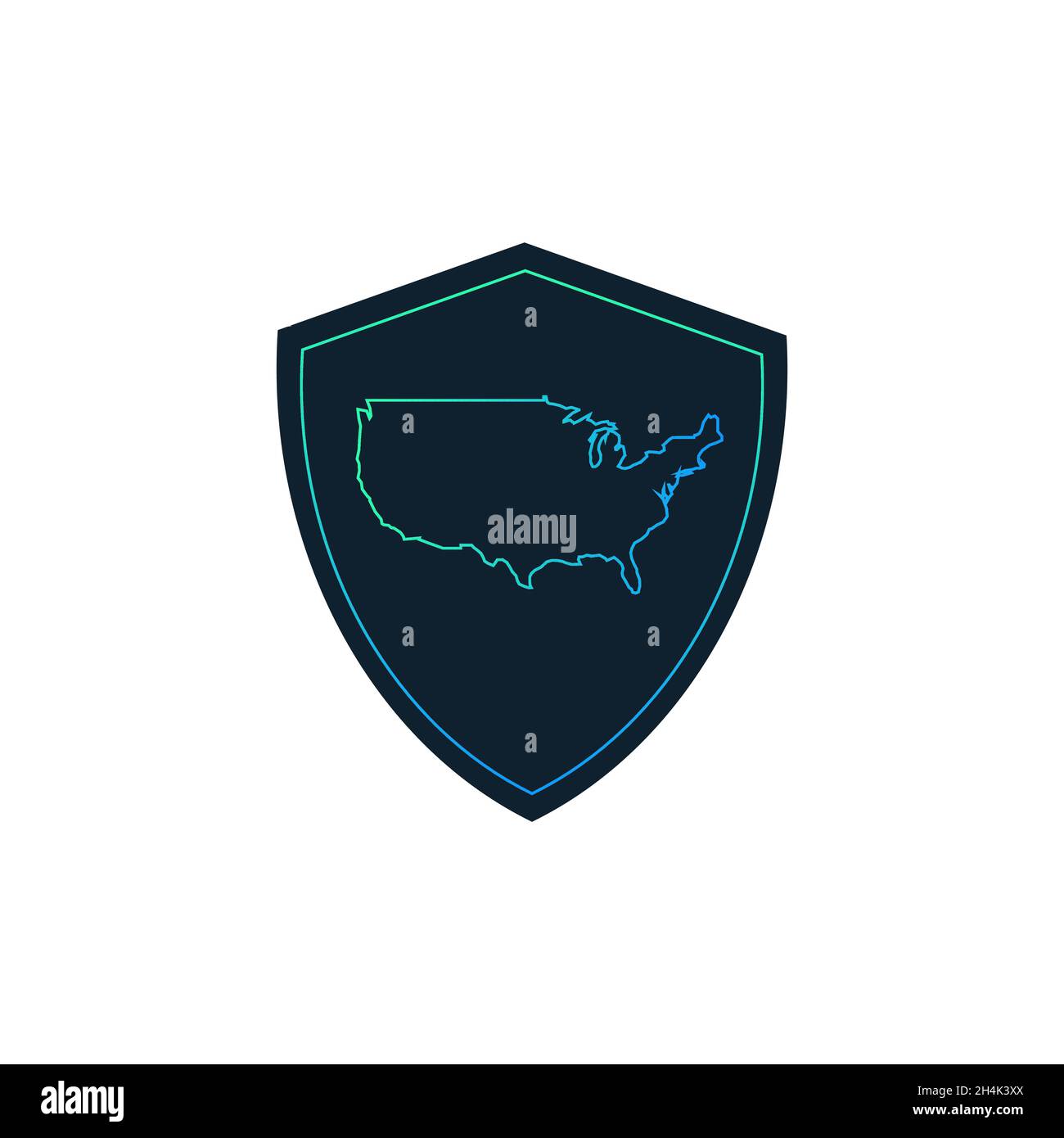 Security Shield Icon with USA contour map in trendy flat style. Country ...
