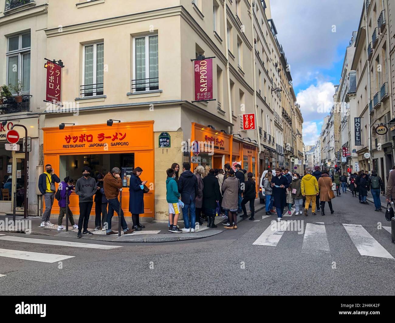 Paris, France, Line of People outside Sapporo Japanese Restaurant on ...