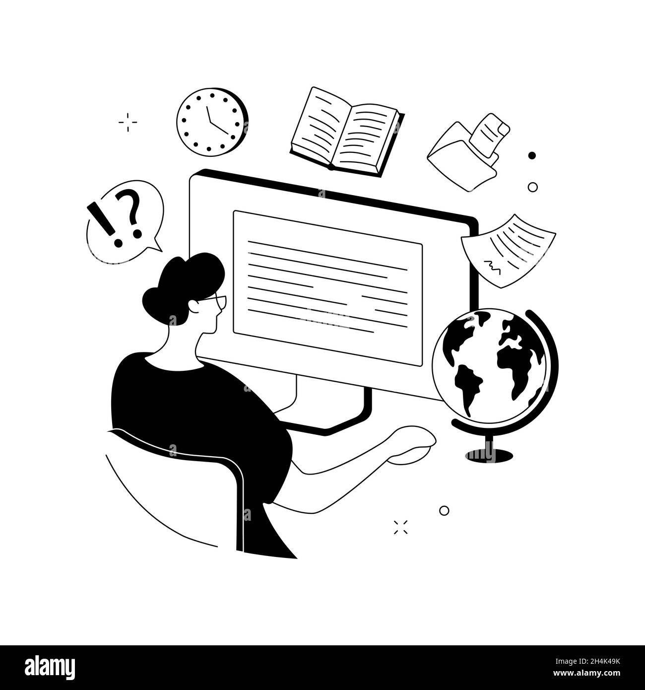 Digital learning abstract concept vector illustration Stock Vector ...