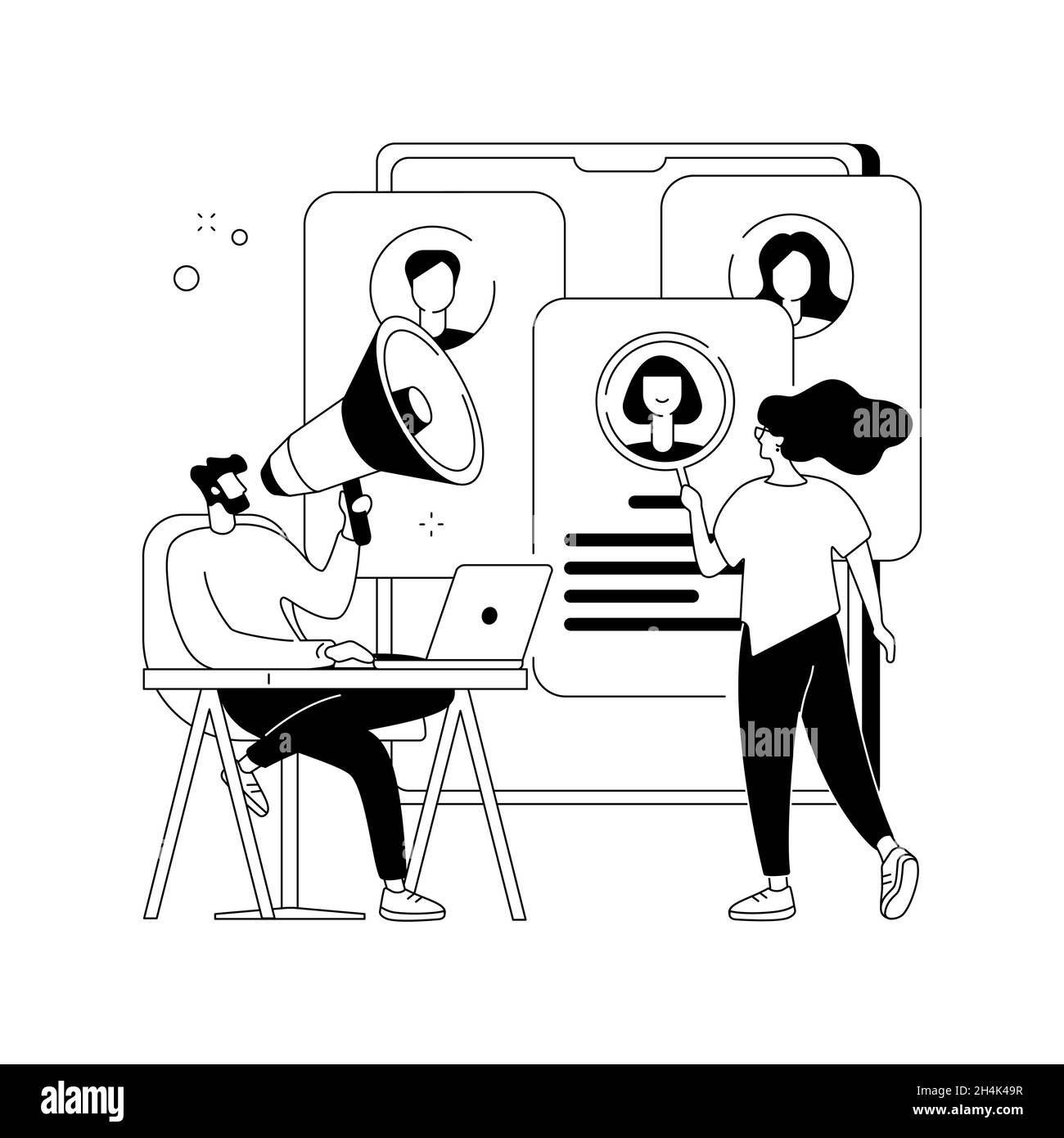 Hiring employee abstract concept vector illustration Stock Vector Image ...