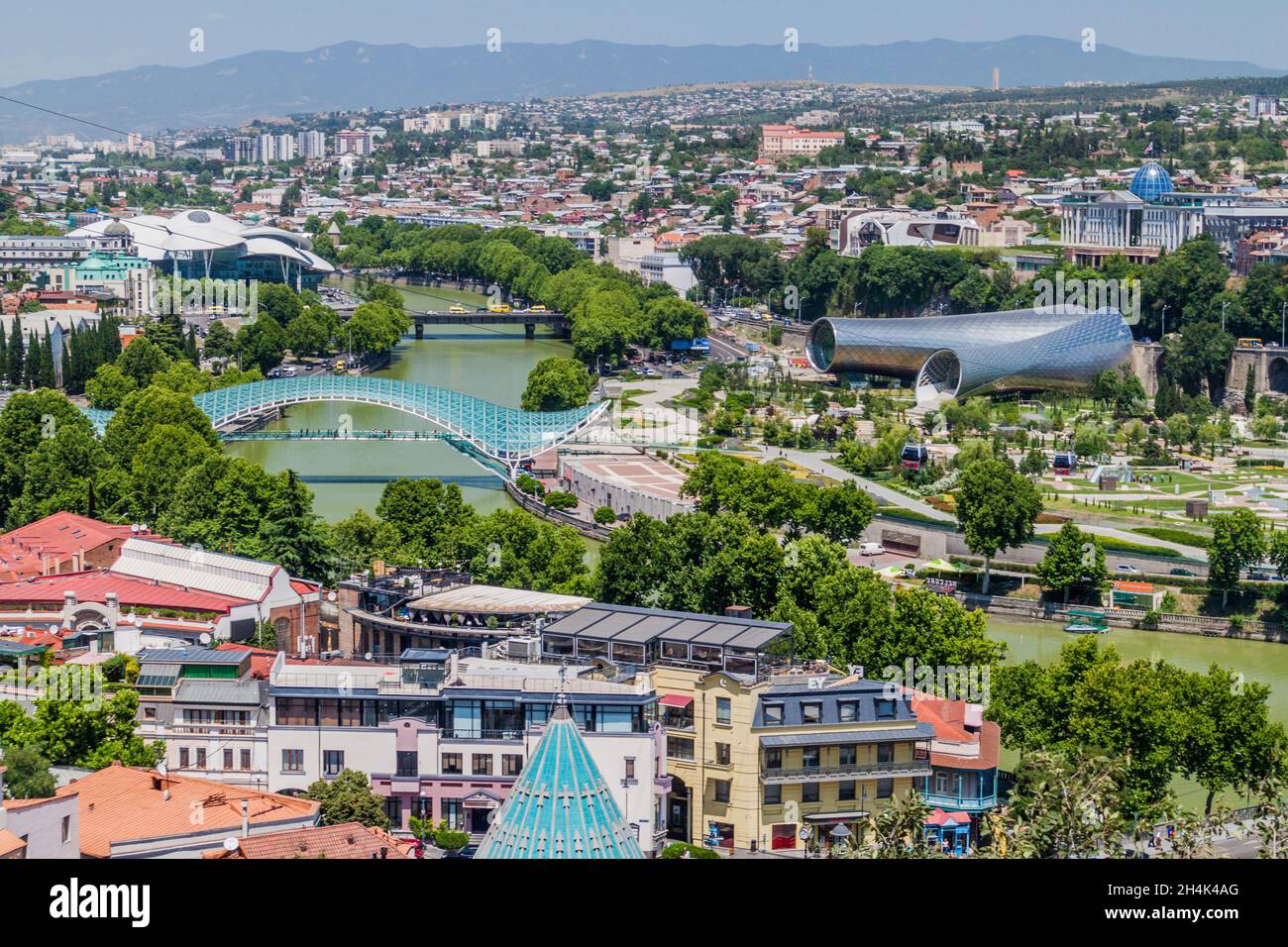 Aerial view of Mtkvari River in Tbilisi, Georgia Stock Photo - Alamy