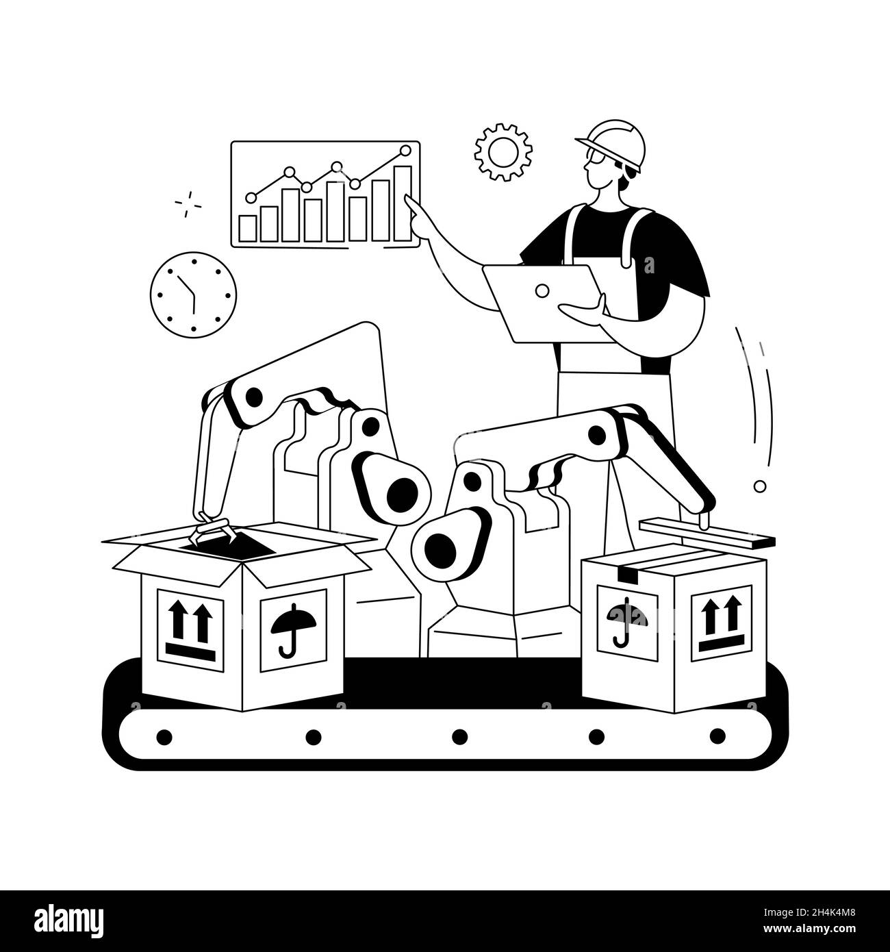 Labor substitution abstract concept vector illustration Stock Vector ...