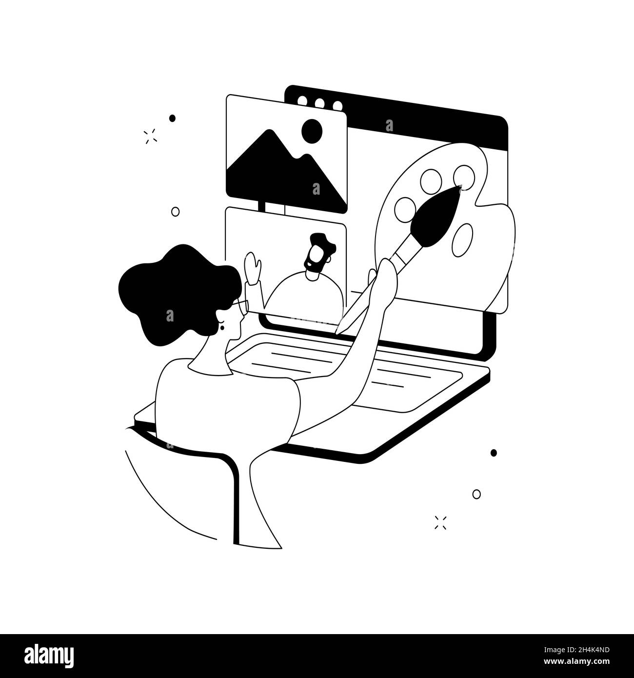 Virtual arts and crafts online lessons abstract concept vector ...