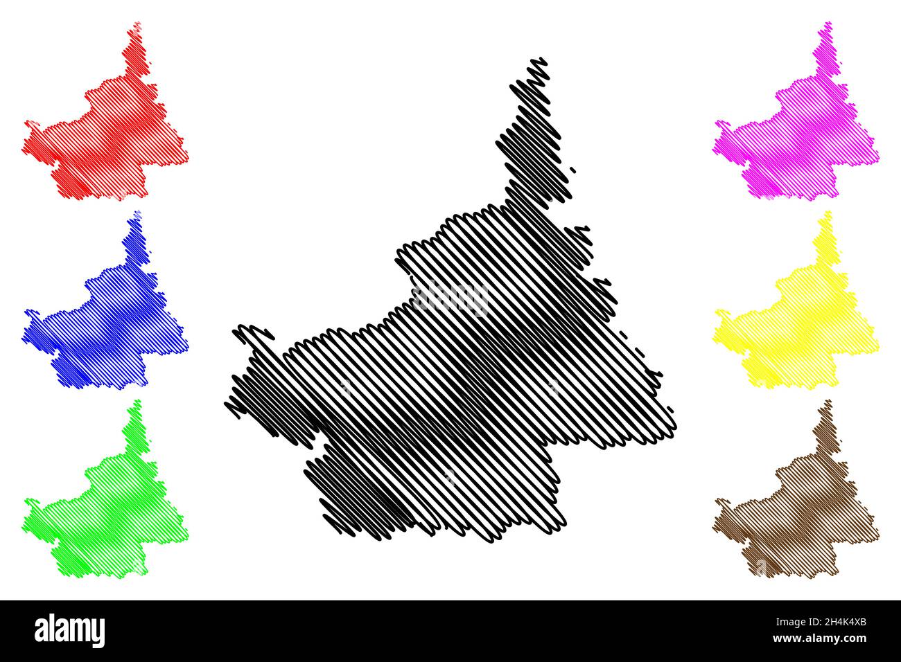 Agar Malwa district (Madhya Pradesh State, Ujjain division, Republic of India) map vector ...