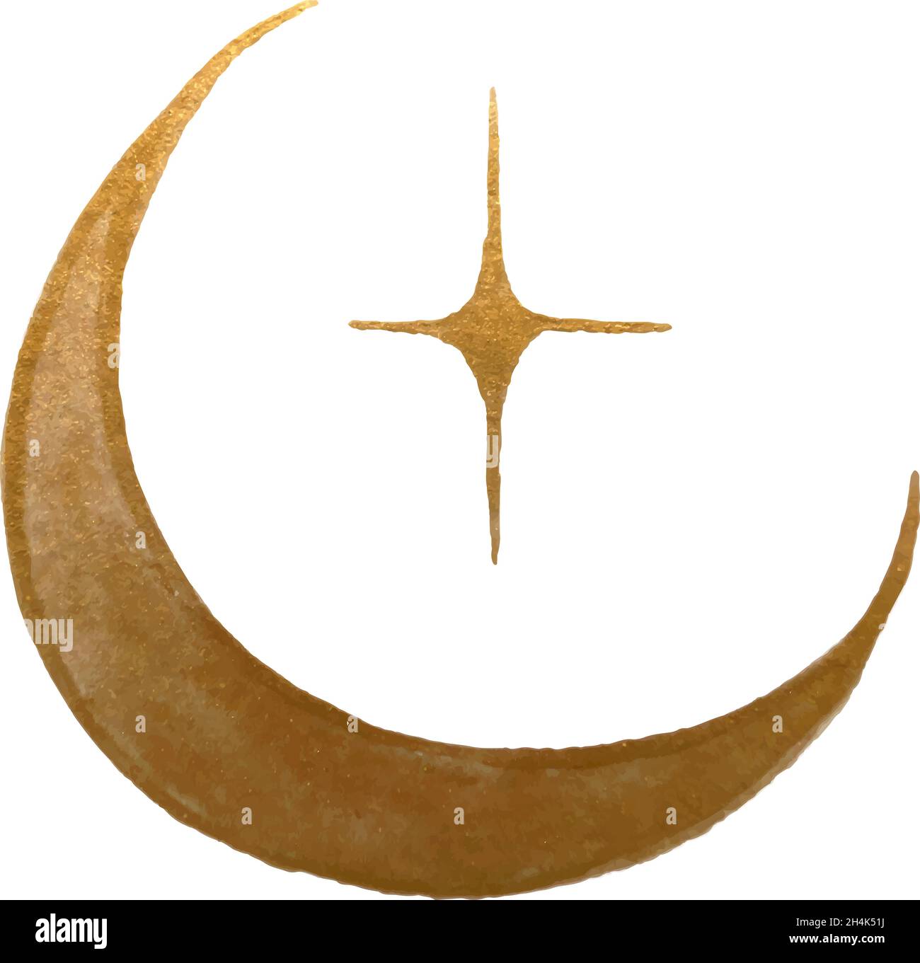 Boho flash tattoo design hand drawn art sun and crescent moon set. Antique style design vector ...