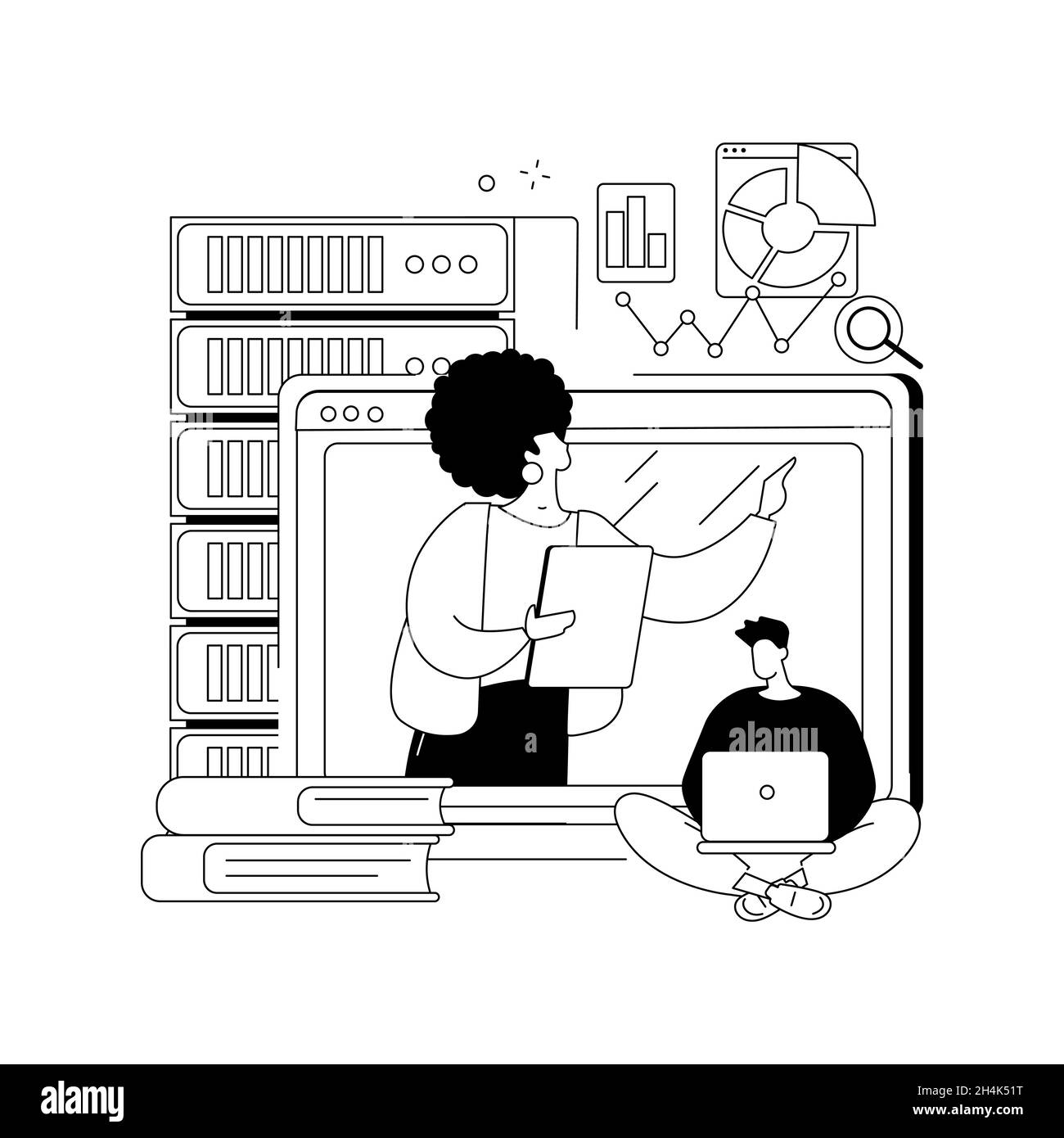 Online big data courses abstract concept vector illustration Stock ...