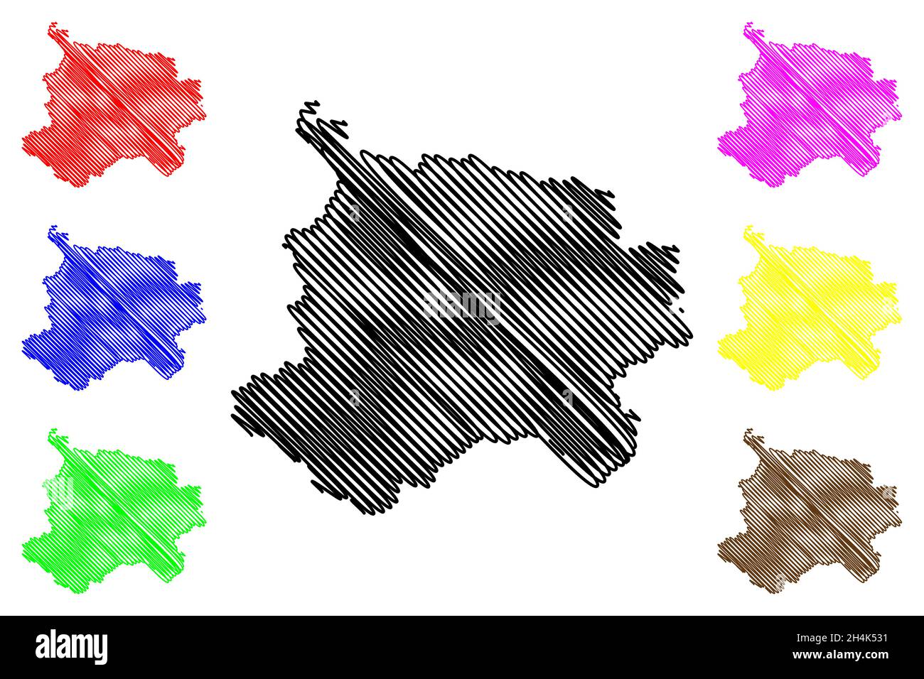 Adilabad district (Telangana State, Republic of India) map vector ...