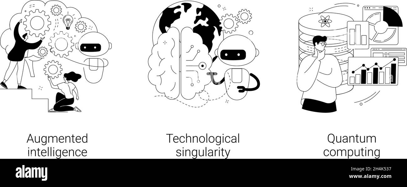 Innovative information technology abstract concept vector illustrations ...