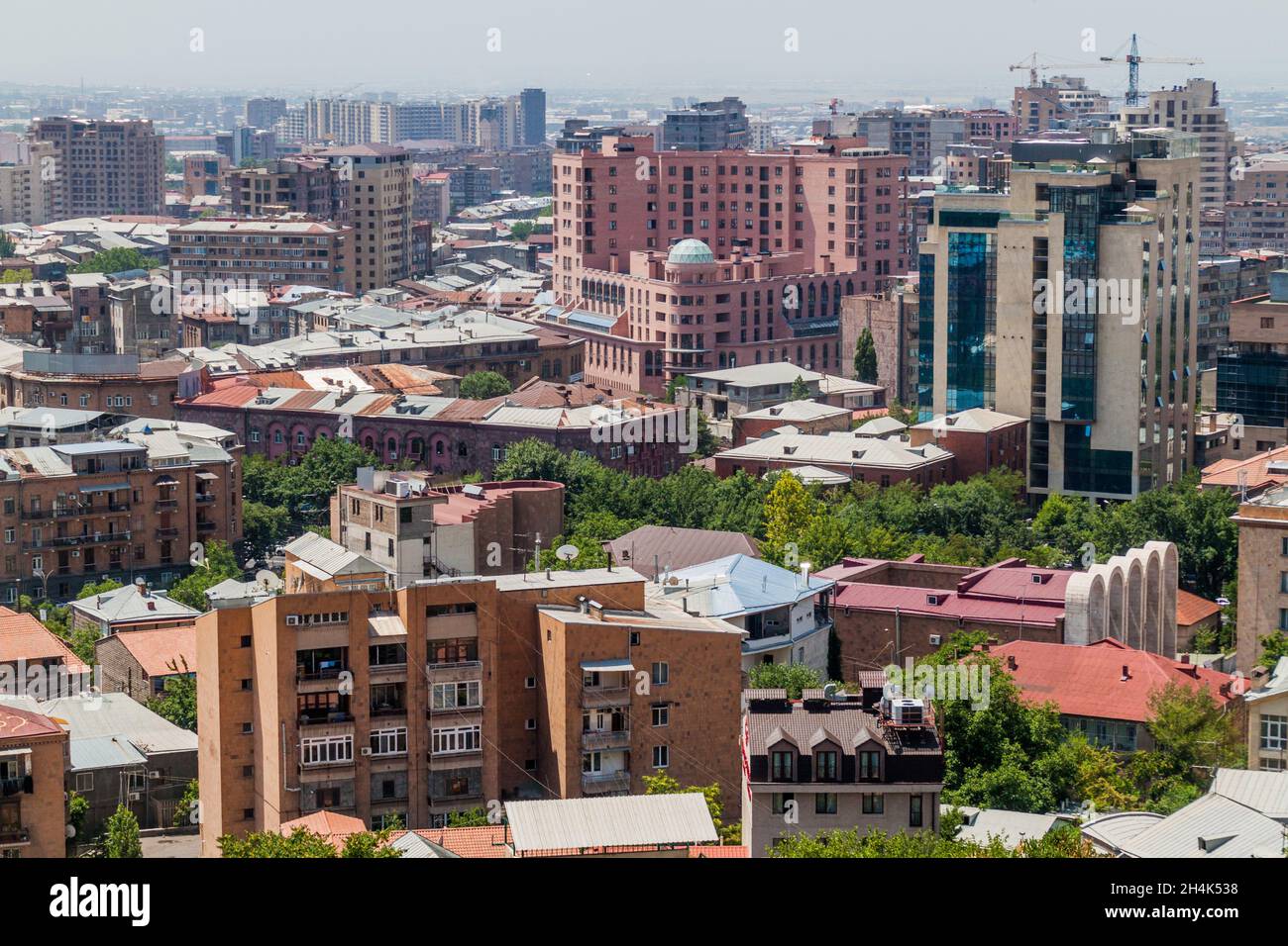 Aerial view of Yerevan from the Cascade complex, Armenia Stock Photo ...