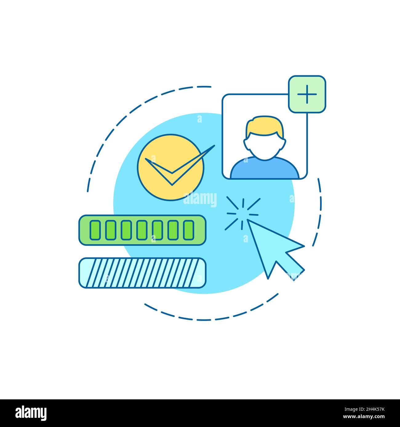 Registered Icon Add User Vector Icon. Registration Illustration Sign.