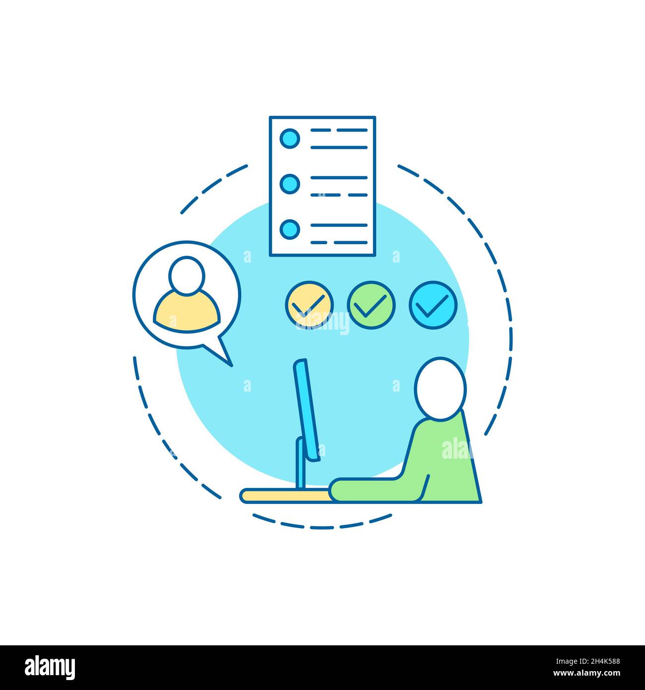 Account login line icon. New user register. Registration concept ...