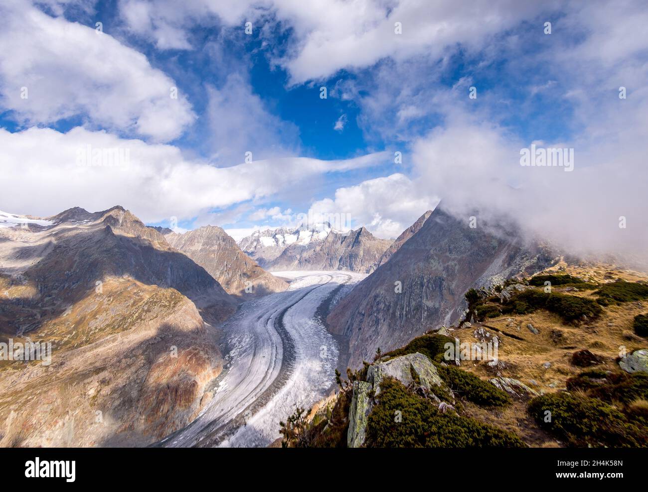 Majestic view to aletsch glacier hi-res stock photography and images ...