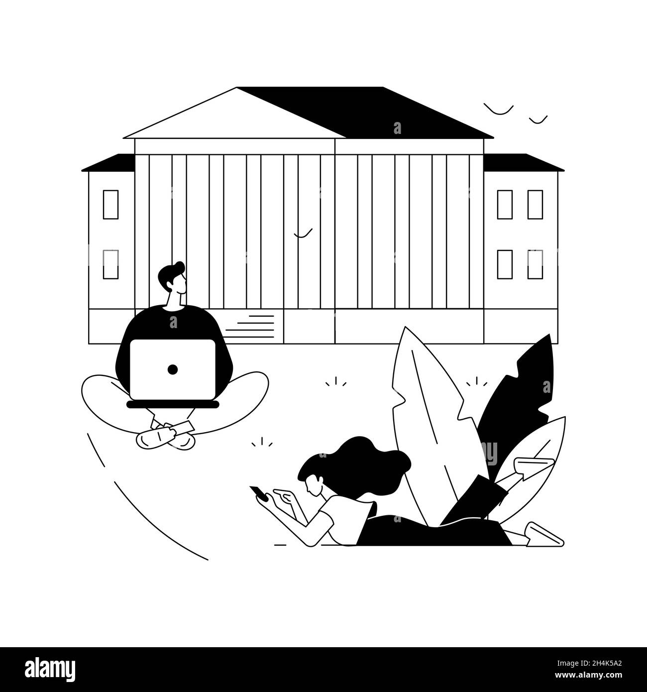 College campus abstract concept vector illustration Stock Vector Image ...