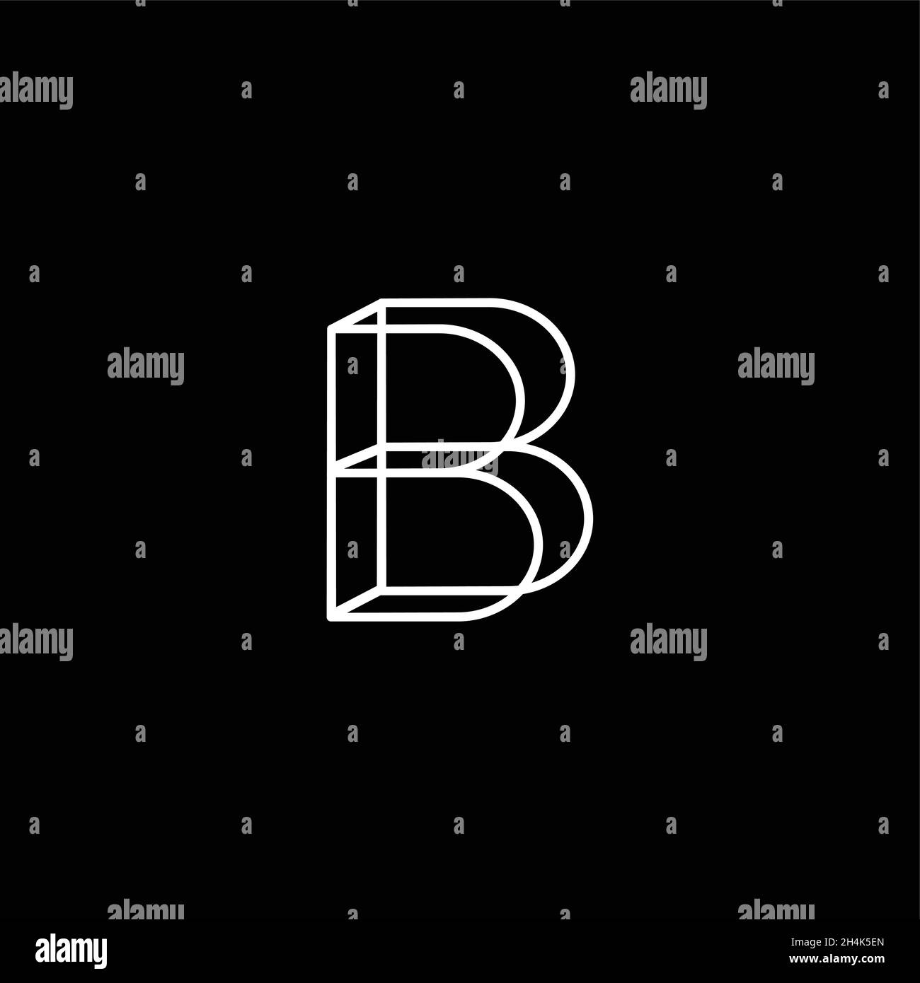 Modern abstract letter B initials logo icon in minimal style Stock ...