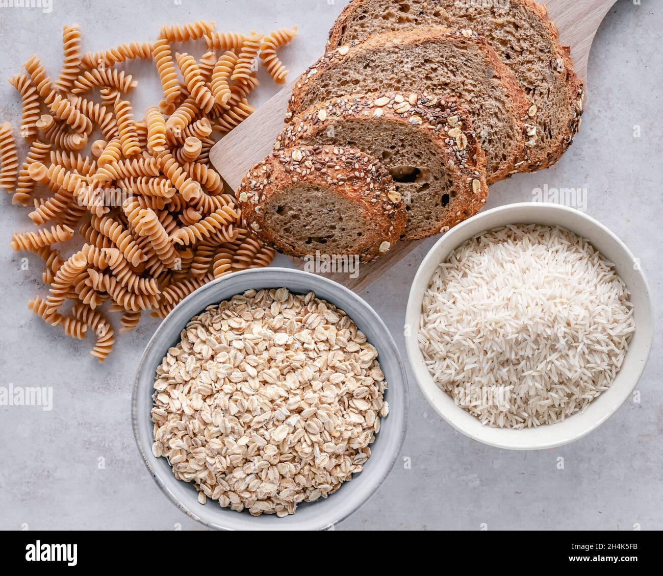 Wholegrain pasta bread rice hi-res stock photography and images - Alamy