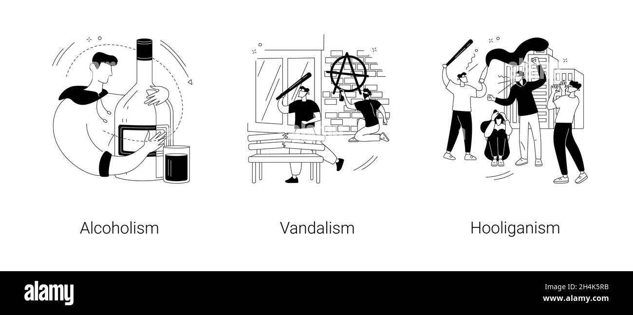 Social problems abstract concept vector illustrations Stock Vector ...