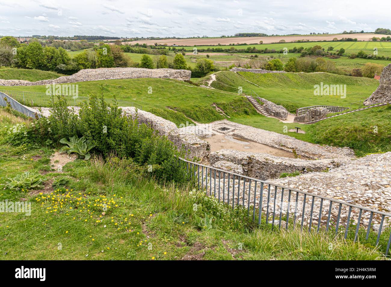 The outer bailey of the medieval castle at Castle Acre, Norfolk UK ...