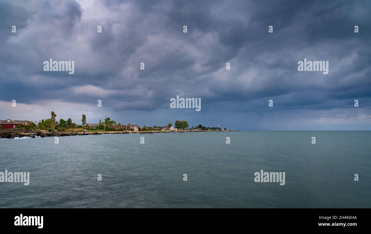 Beautiful sunset in the Black Sea, Poti, Georgia Stock Photo - Alamy