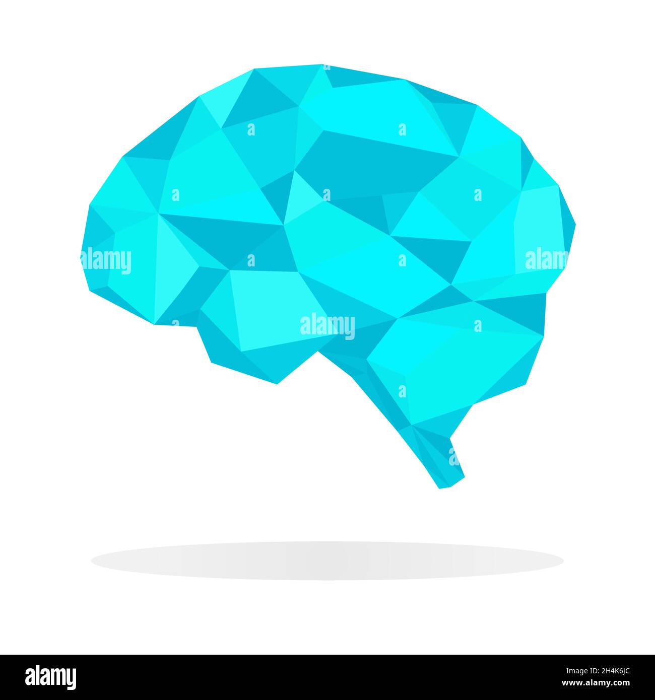 Blue brain polygon business concept. Abstract vector illustration on ...