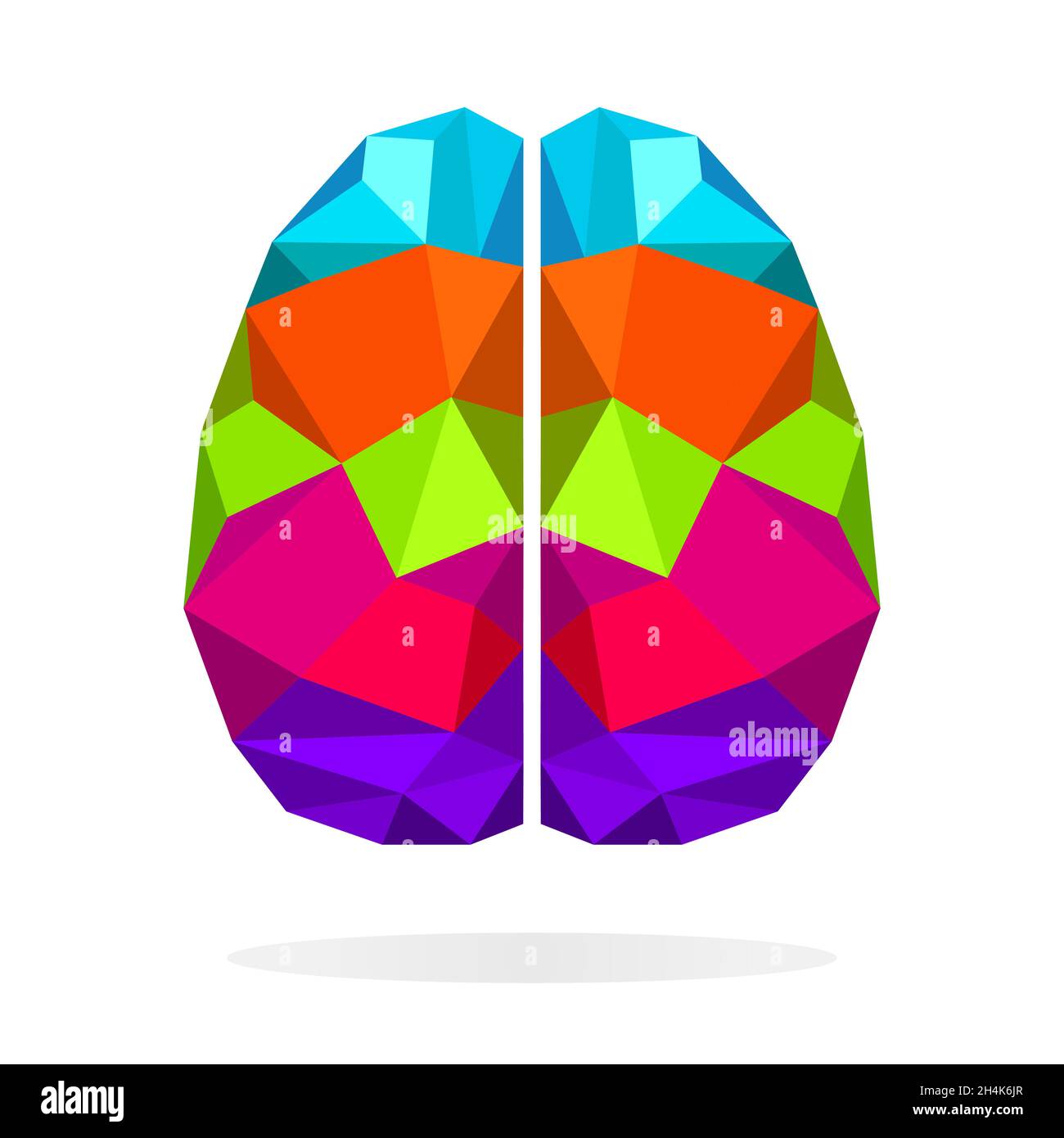 Brain left and right side creative concept. Colorful polygonal vector ...