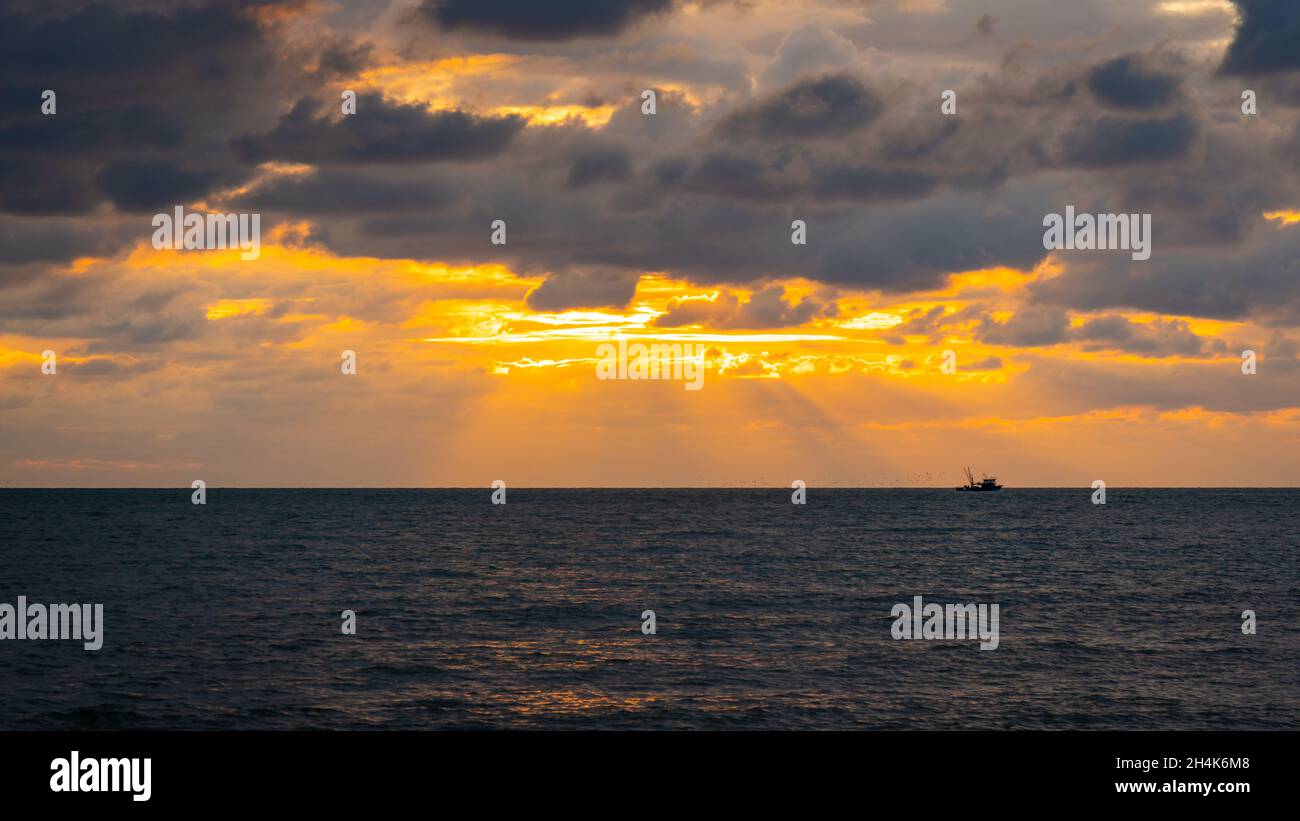 Beautiful sunset in the Black Sea, Poti, Georgia Stock Photo - Alamy