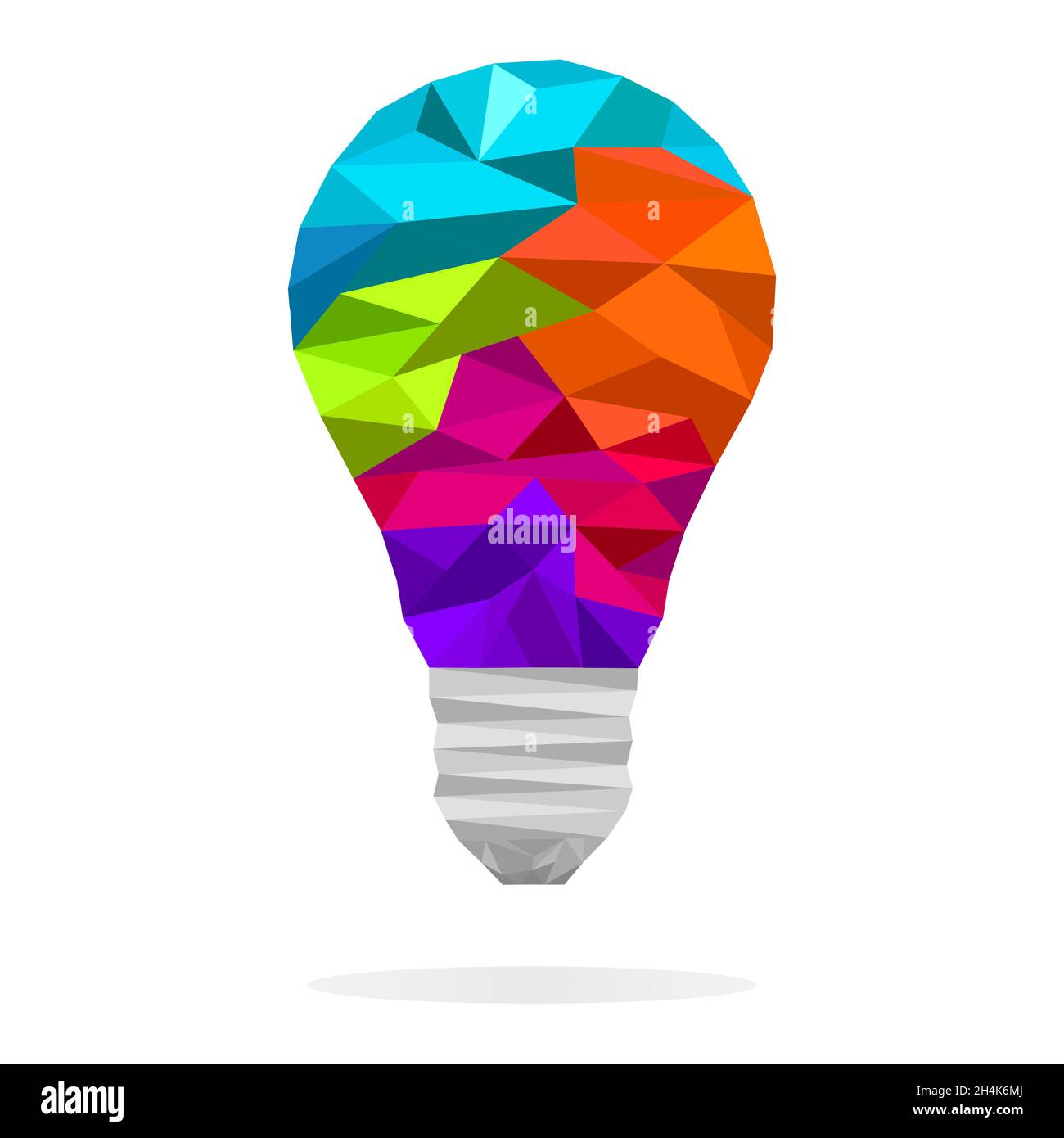 Colorful low polygon light bulb concept of creative idea. Vector design ...