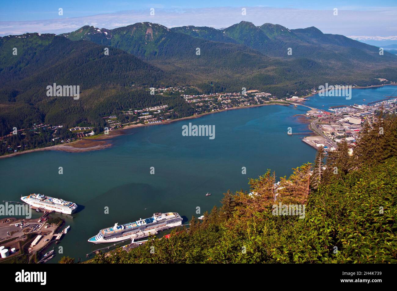 Two visiting cruise ships in harbor, Juneau, Alaska Stock Photo - Alamy