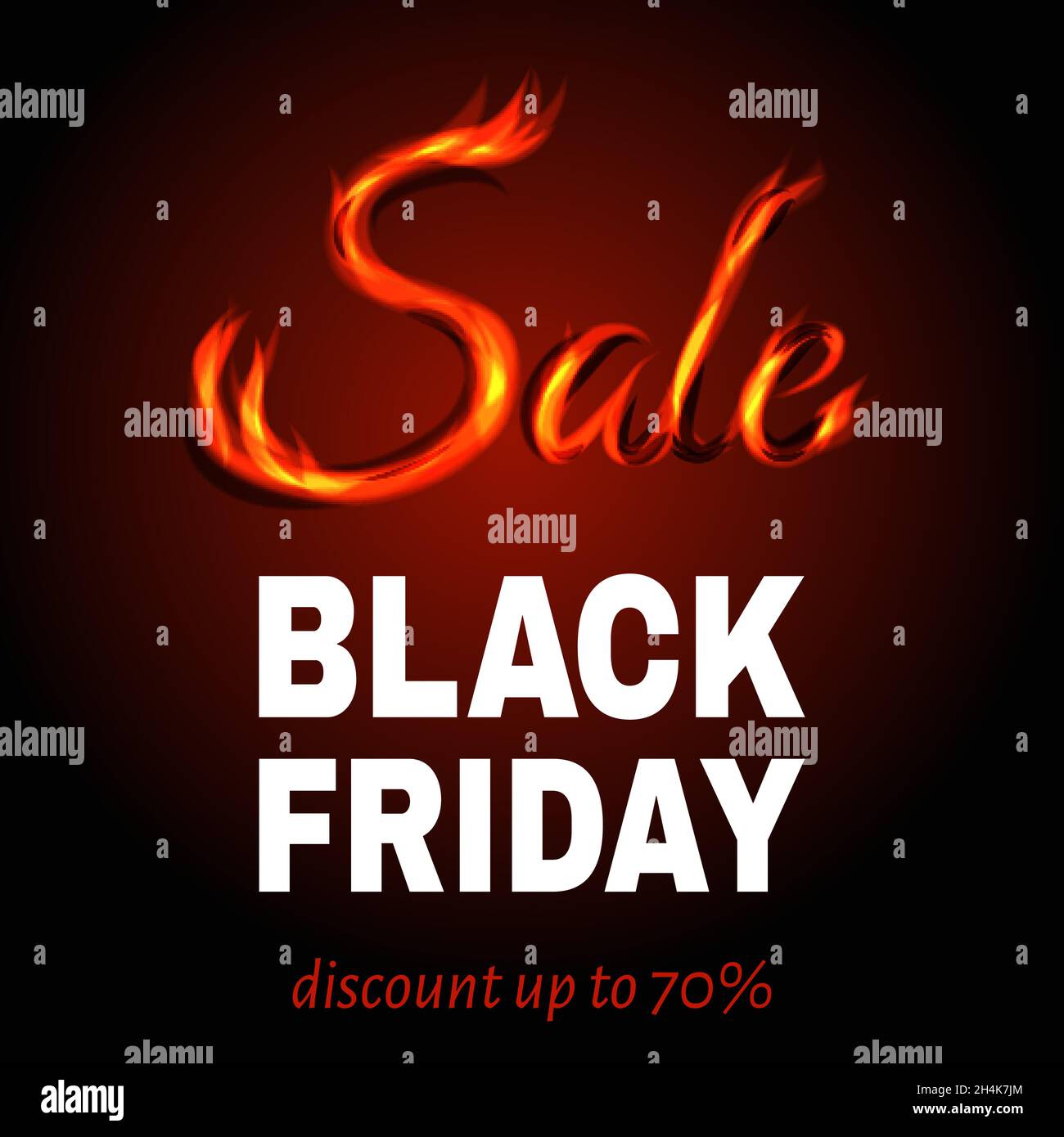Black Friday sale background with sign from fire. Vector illustration ...