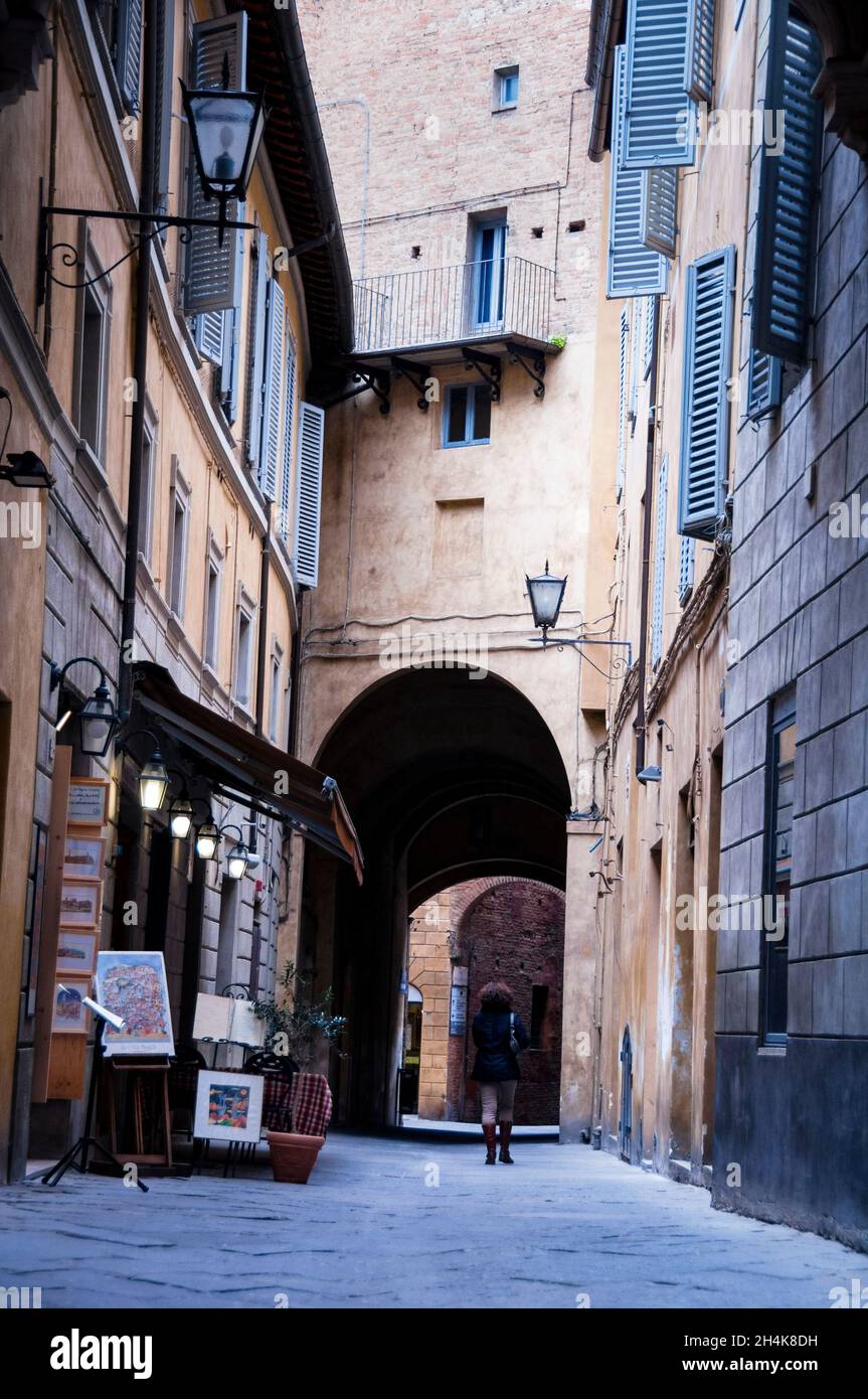 Romanesque barrel vault in the old world Italian city of Siena Stock ...