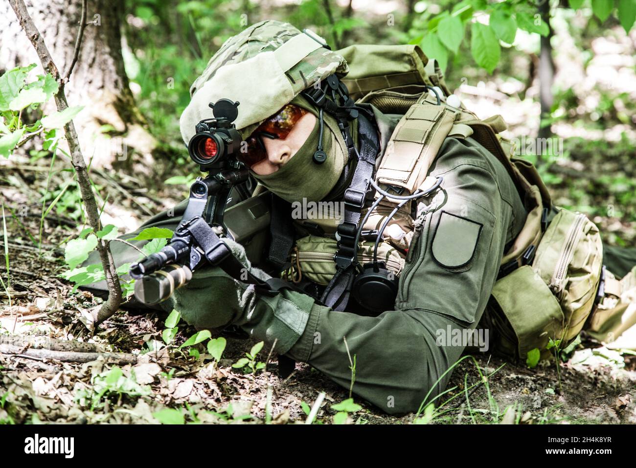 Jagdkommando soldier Austrian special forces equipped with rifle Stock ...