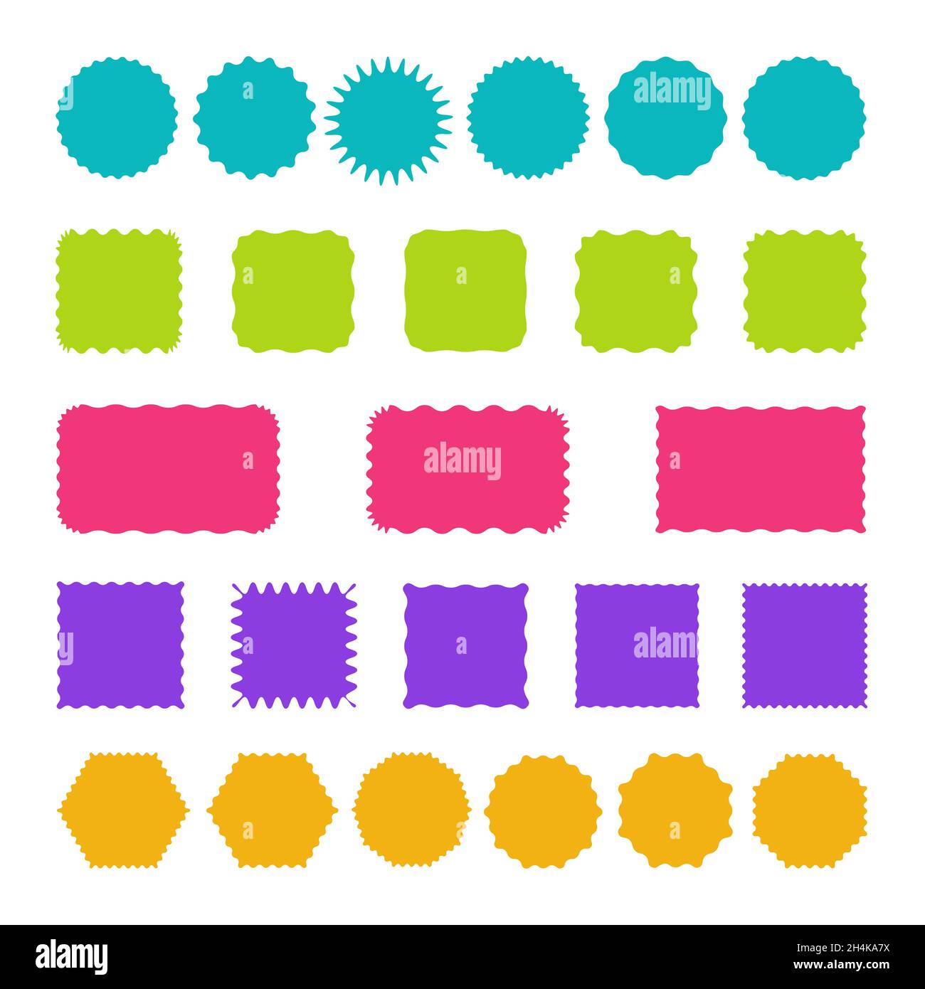 Set of stamps, badges and labels templates. Round, square, hexagonal ...