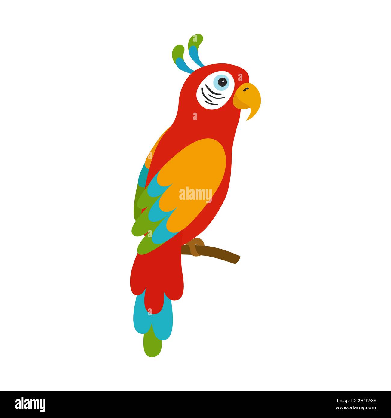 Ara parrot. Colorful tropical bird. Fauna of South America. Flat design ...