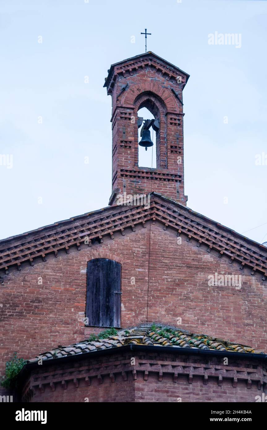 Brick bell tower in Siena, Italy Stock Photo - Alamy